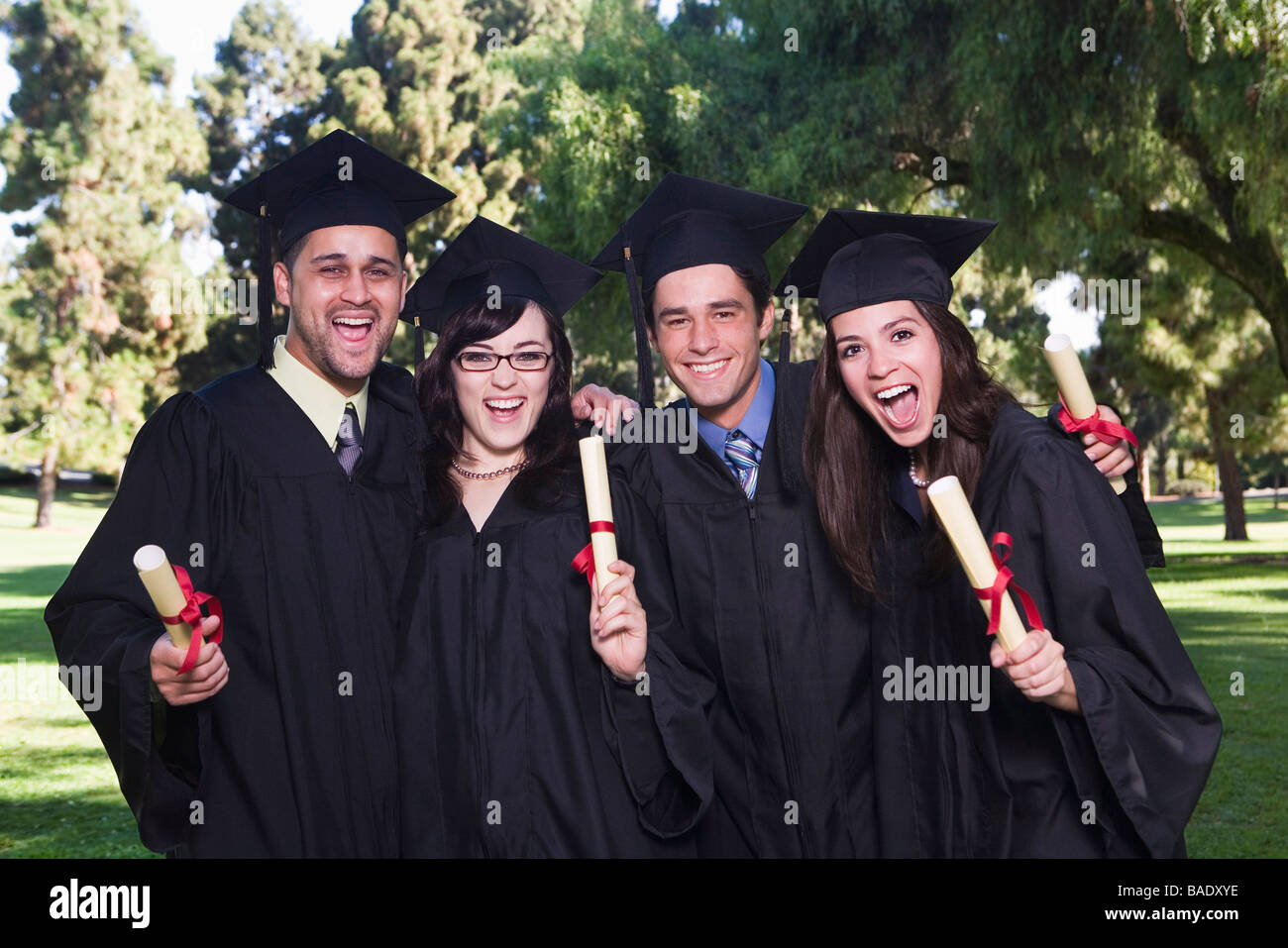 College Graduates Cheering Stock Photo - Alamy