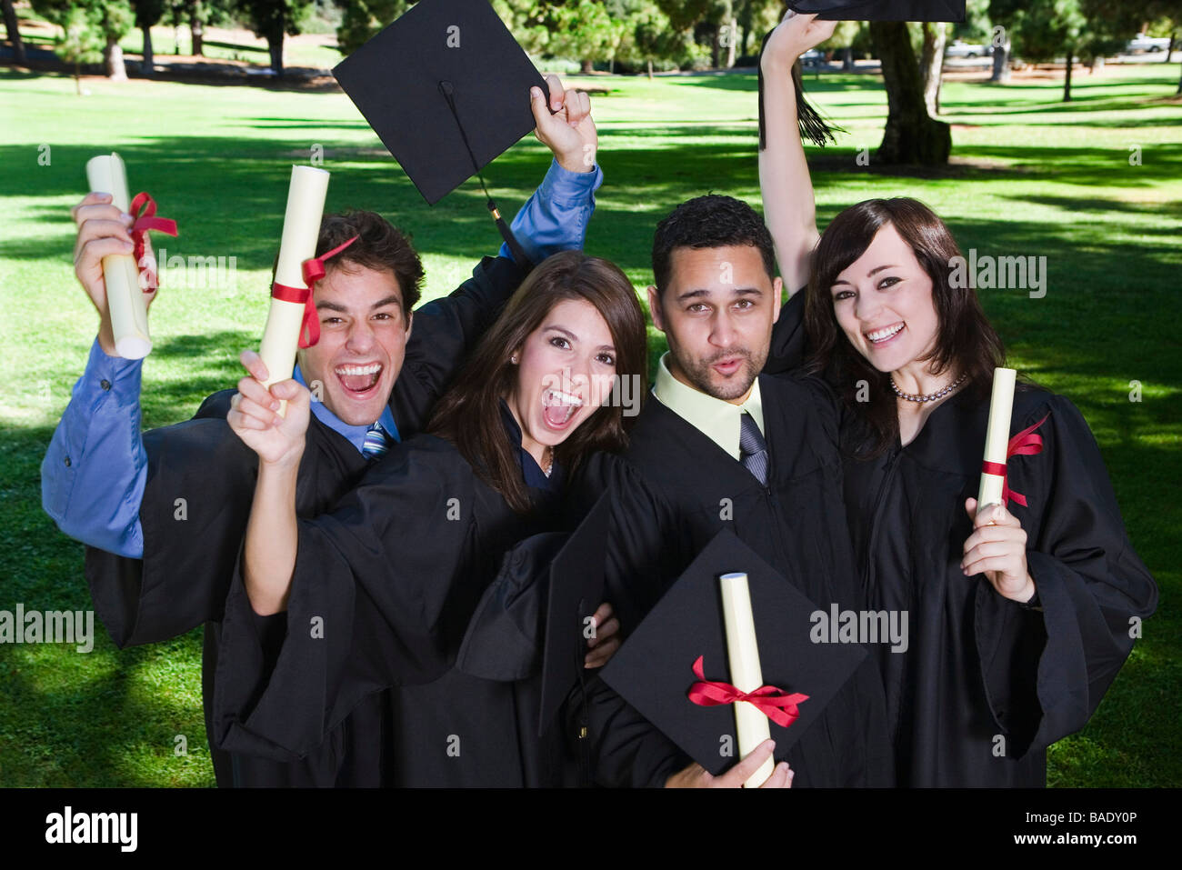 Portrait of College Graduates Stock Photo - Alamy
