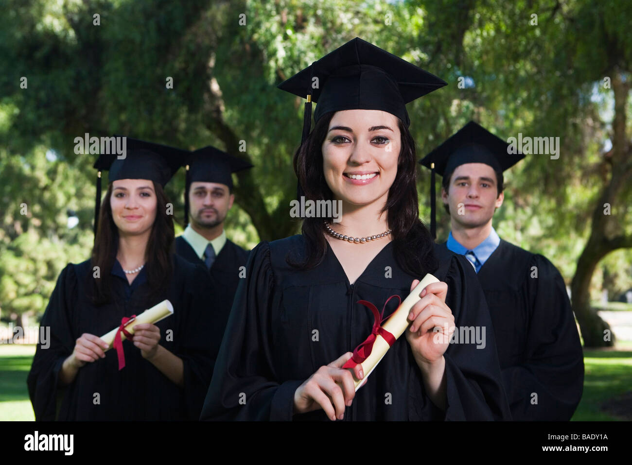 Portrait of College Graduates Stock Photo - Alamy