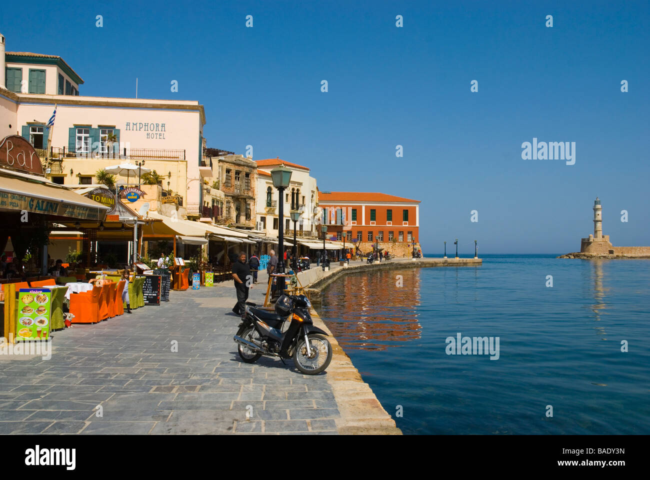 Old Venetian harbour in Hania Crete Greece Europe Stock Photo - Alamy