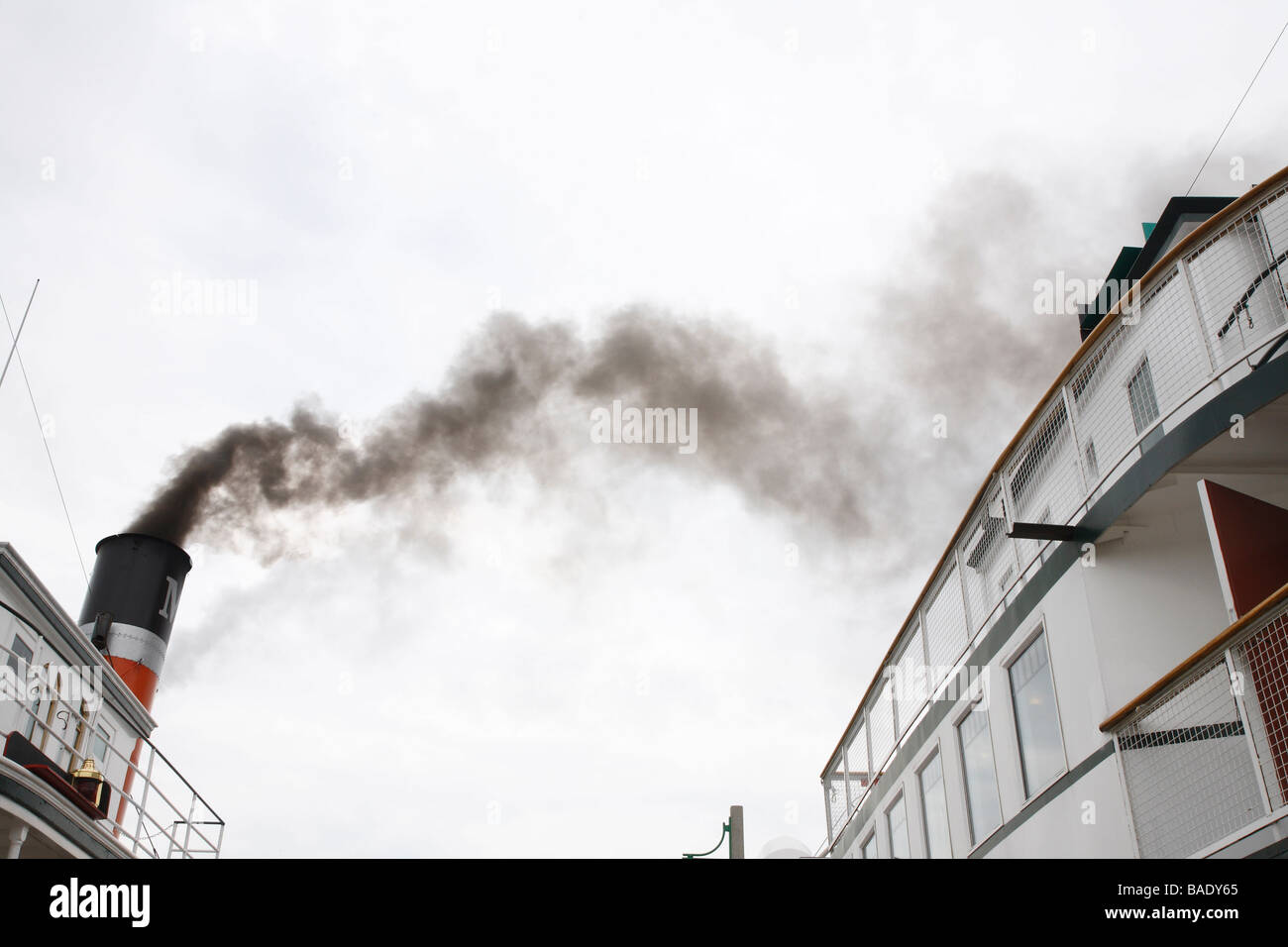 Smoke Coming From a Ship's Smokestack Stock Photo - Alamy