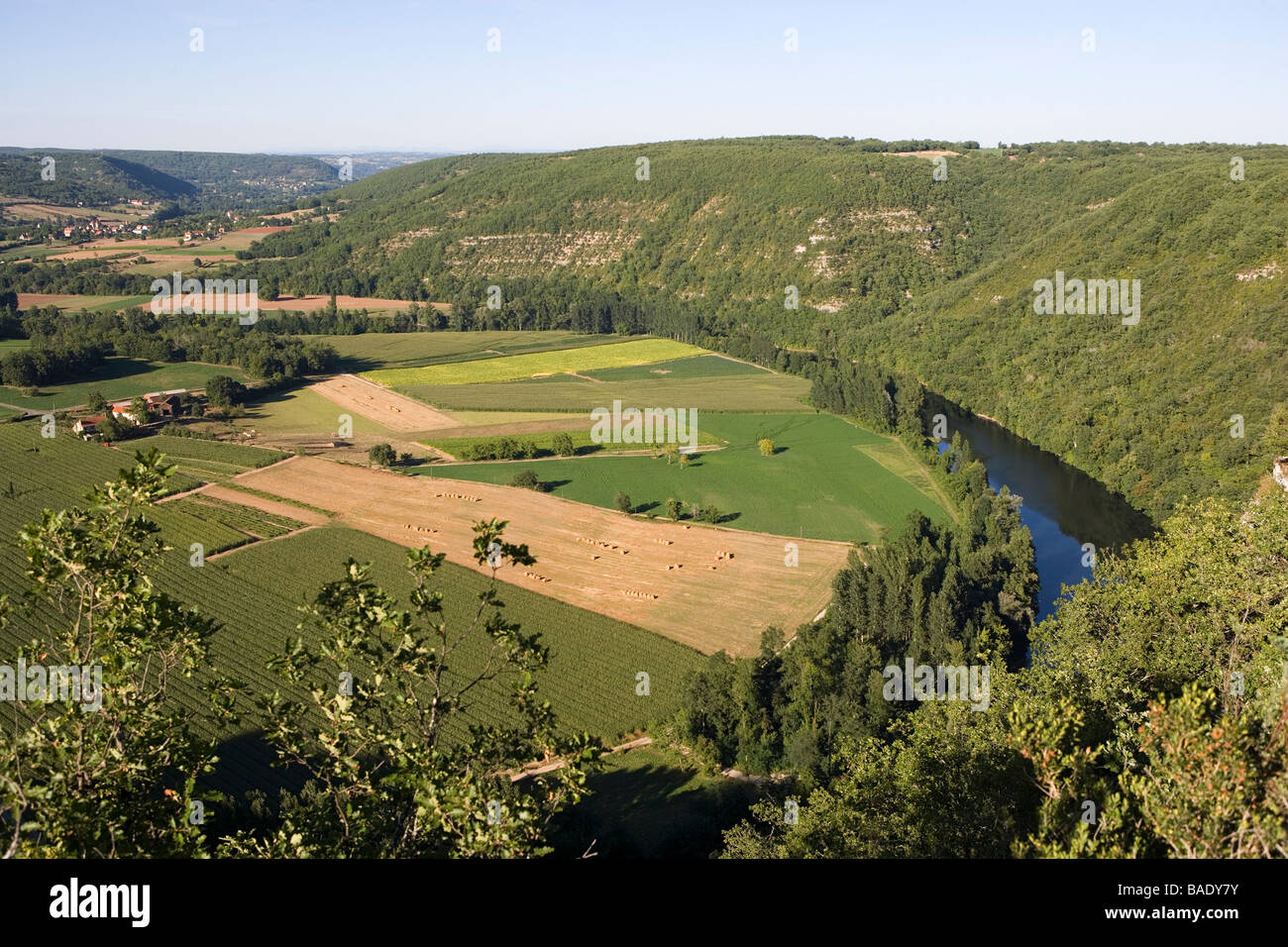 France, Lot, Montbrun, views of the Vallee du Lot from Saut de la ...