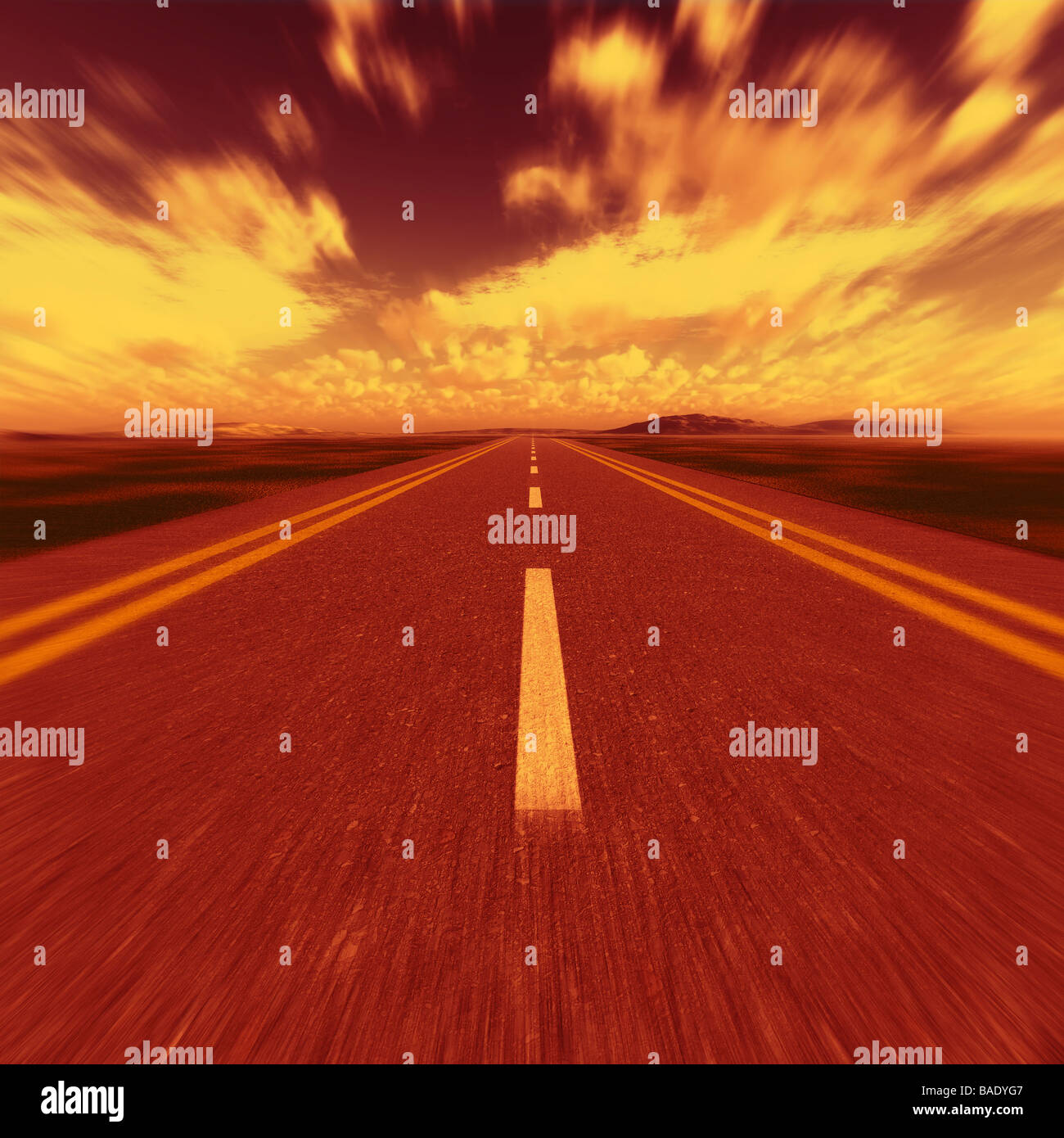 road to hell A transport highway with to hell Stock Photo - Alamy