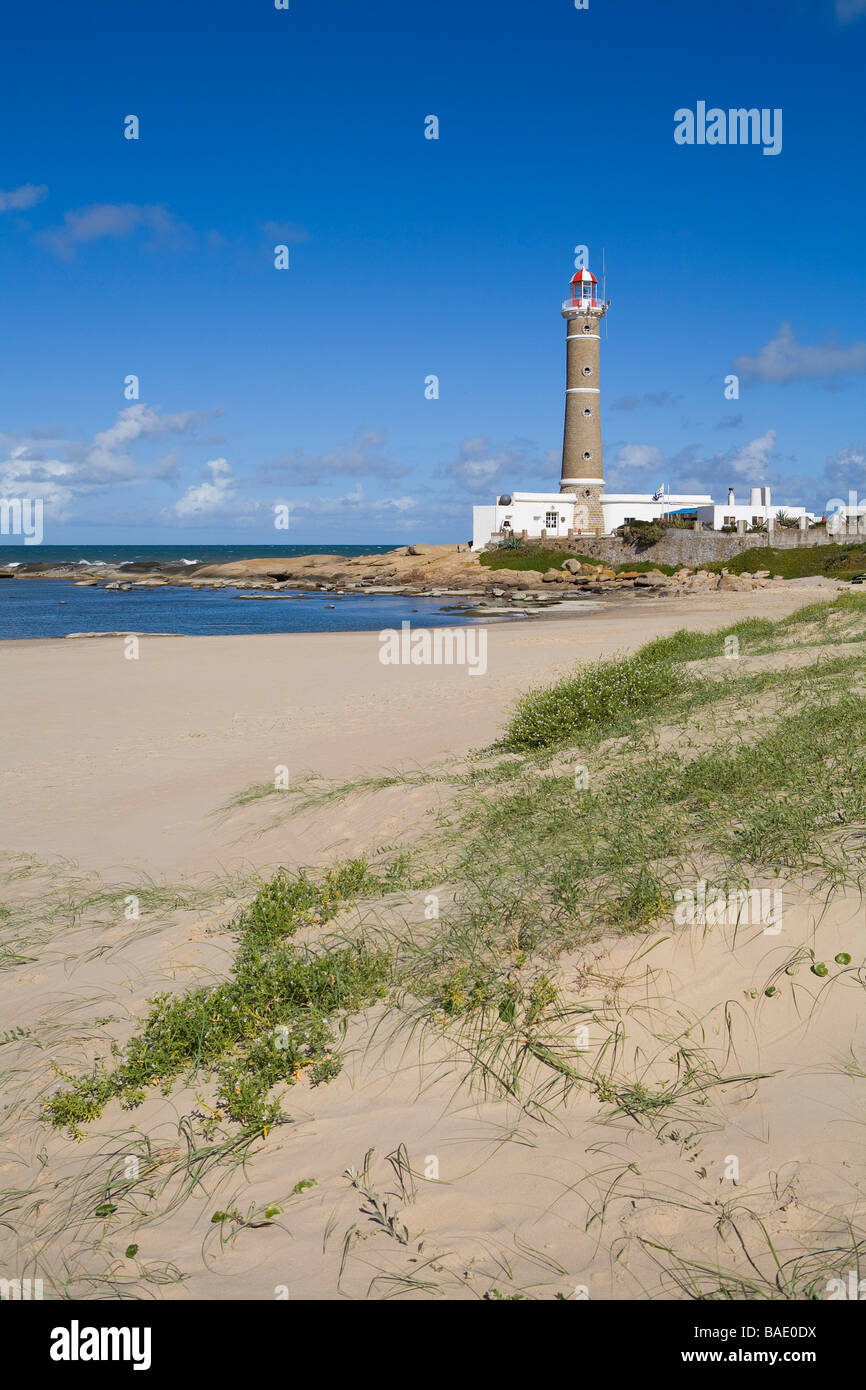 Lighthouse on beach, Jose Ignacio Uruguay Stock Photo - Alamy
