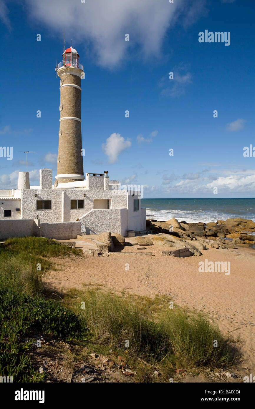 Lighthouse on beach, Jose Ignacio Uruguay Stock Photo - Alamy