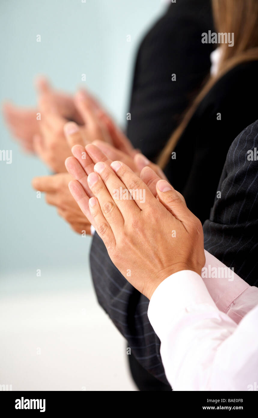 business team clapping a good presentation in an office Stock Photo - Alamy