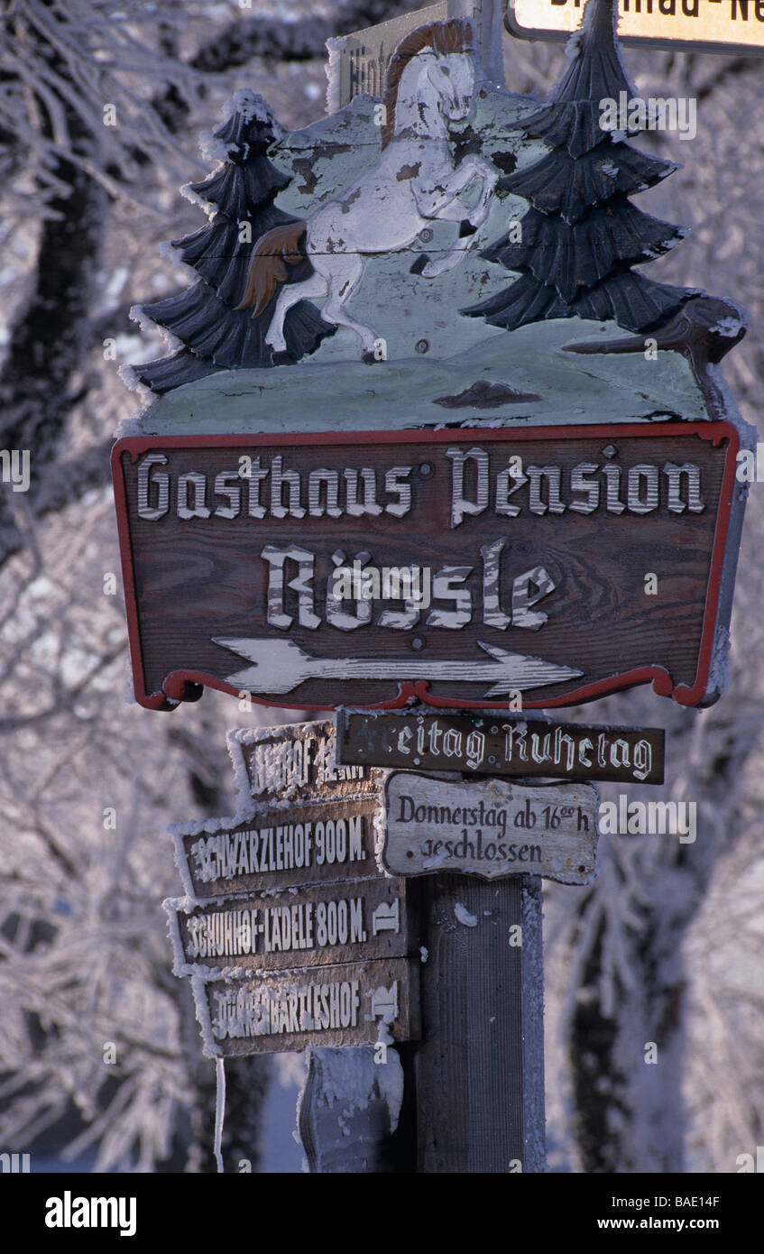 Germany, Black Forest, Schwartzwald, Breitnau, hostel sign Stock Photo ...