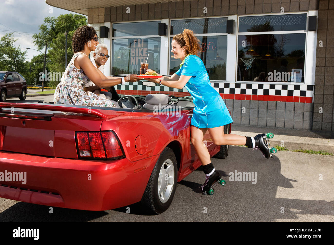 Waitress in blue uniform High Resolution Stock Photography and Images ...