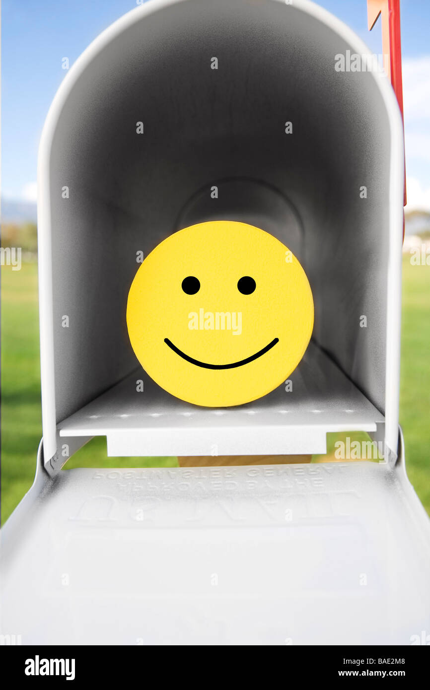 Happy Face in Mailbox Stock Photo - Alamy