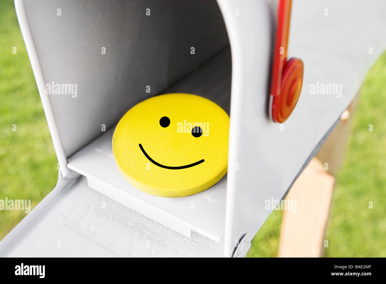 Happy Face in Mailbox Stock Photo - Alamy
