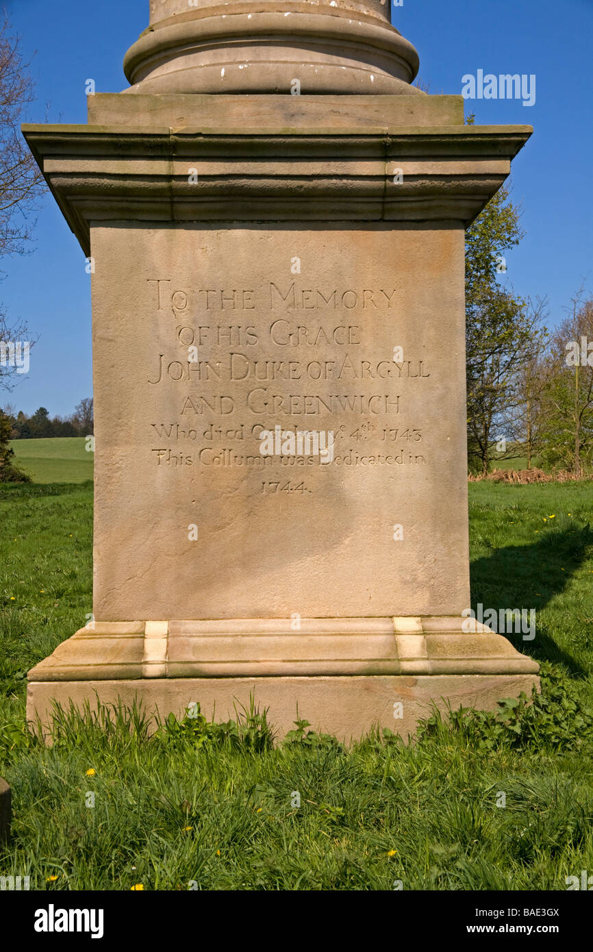 Duke of Argyll monument inscription Stock Photo - Alamy