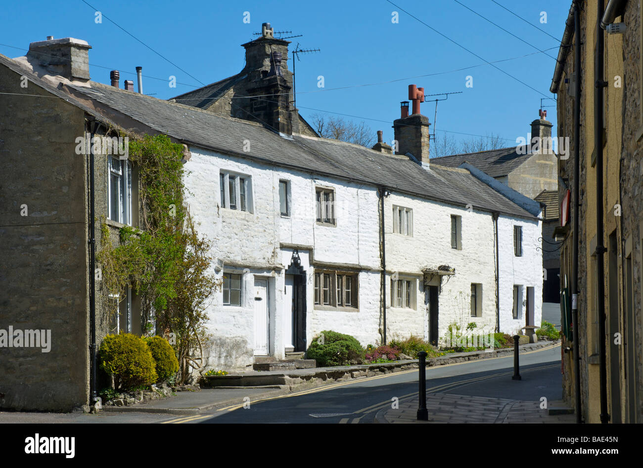 A quiet corner of Giggleswick village, near Settle, North Yorkshire ...