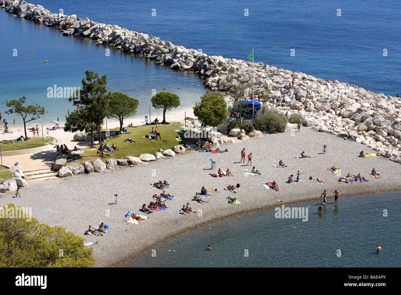 France, Bouches du Rhone, Marseilles, Estaque, Corbiere Beach Stock ...