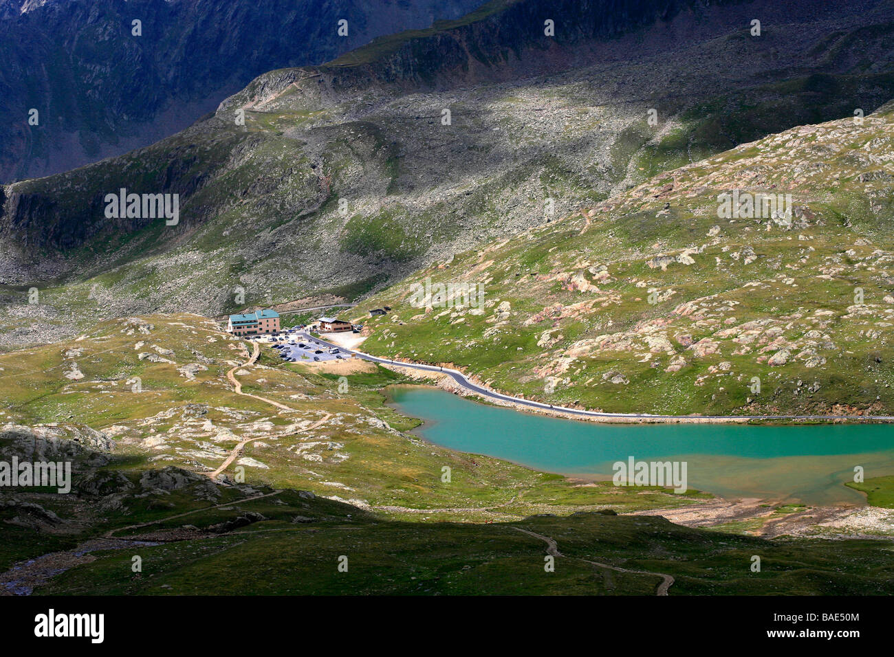 Lago Bianco, Passo Gavia, Valtelline valley, Lombardy, Italy Stock ...