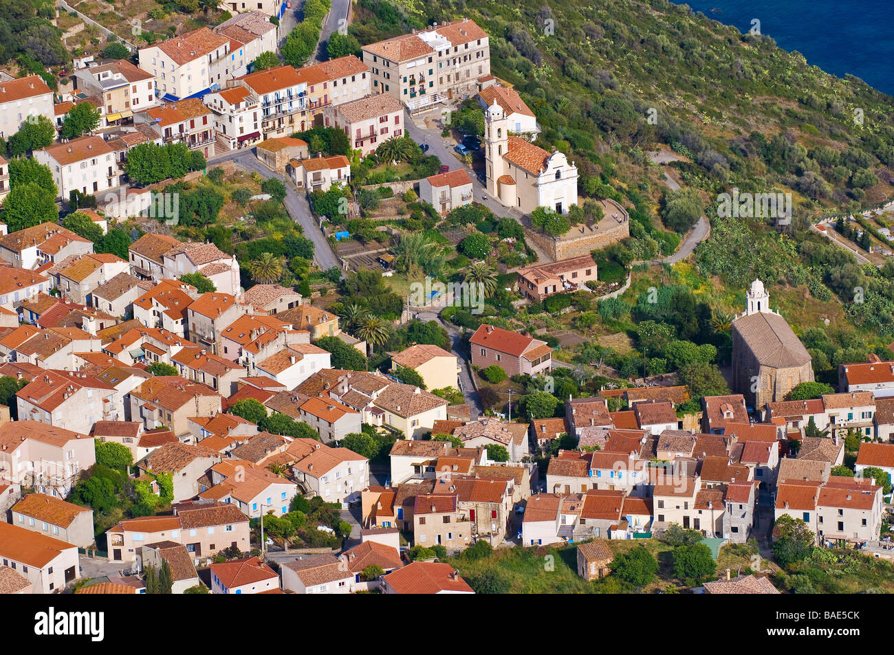 France, Corse du Sud, Cargese with its two churches facing themselves ...