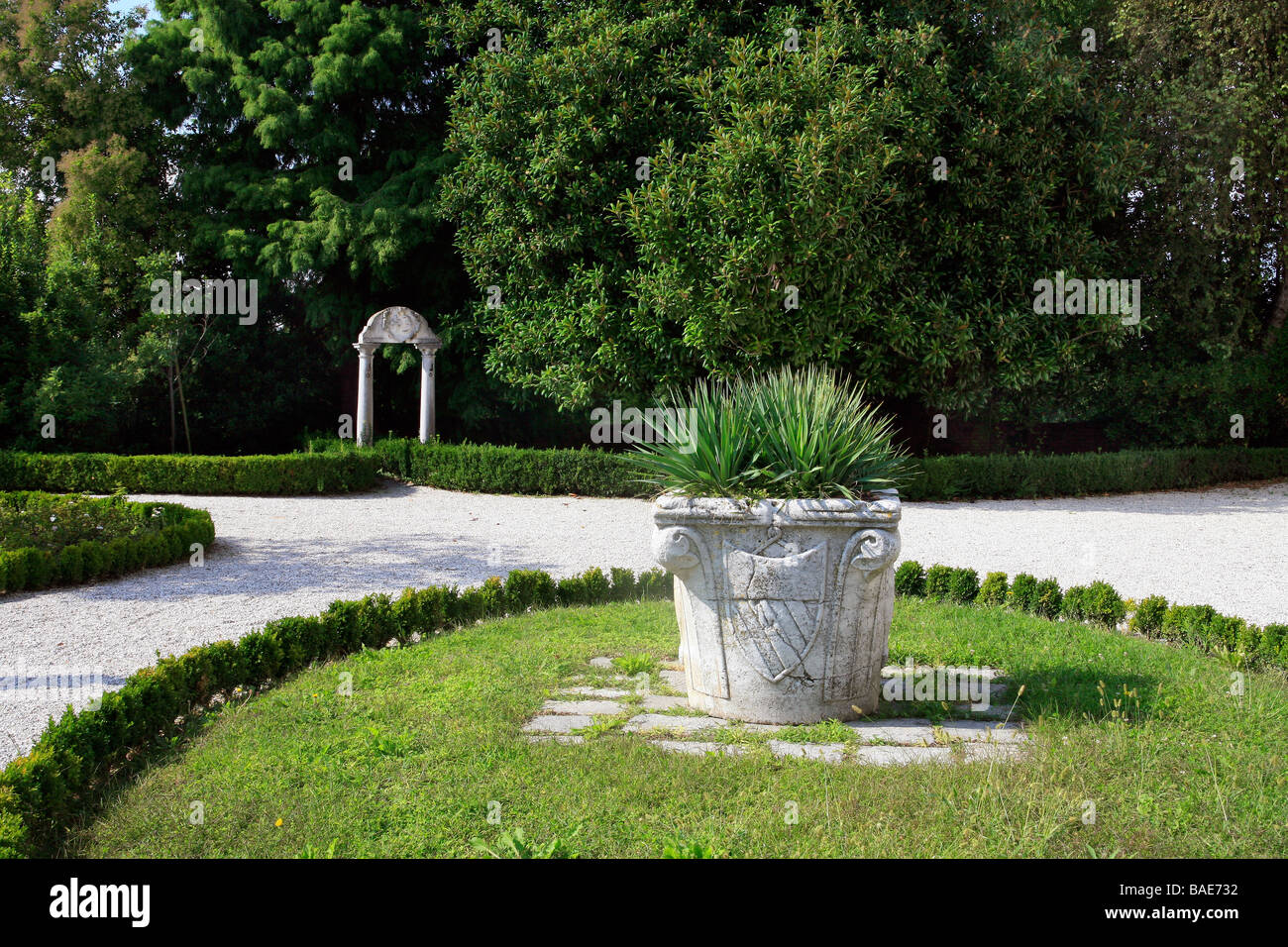 Garden, Villa Widmann Rezzonico Foscari, Mira, Veneto, Italy Stock ...