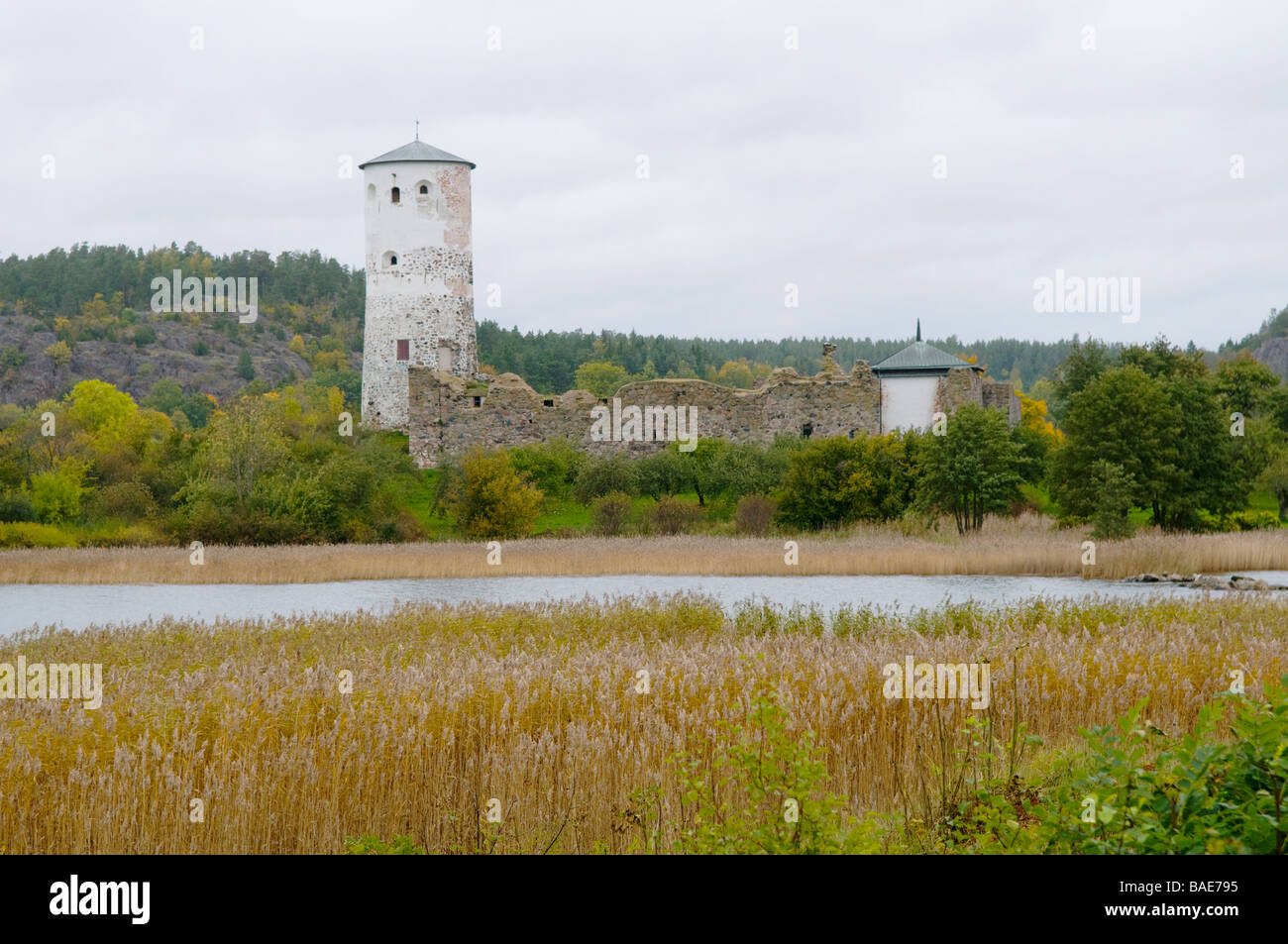 The castle turret of Stegeborg, Sweden Stock Photo - Alamy