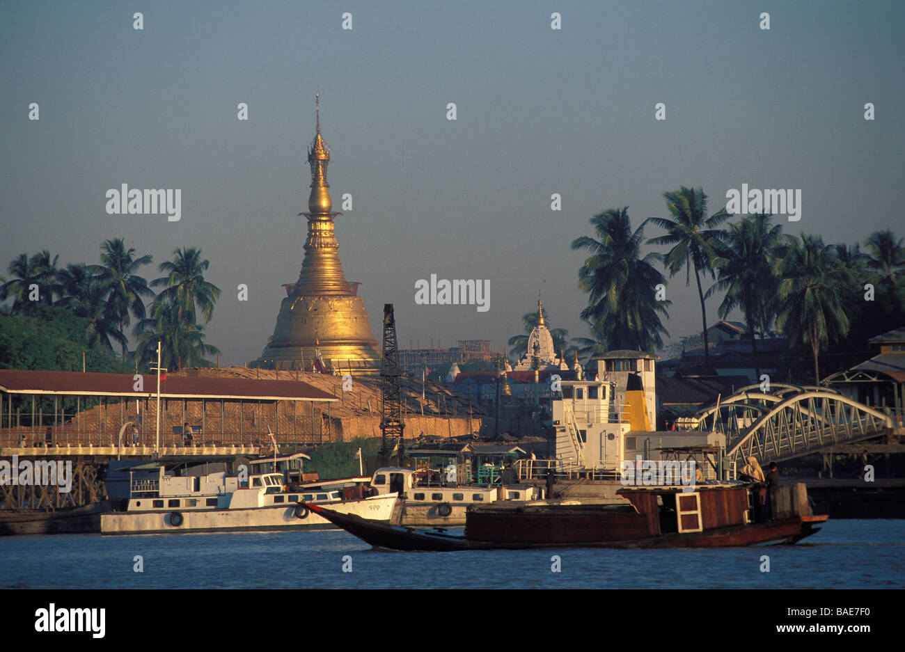 Myanmar (Burma), Rangoon Division, Rangoon City, harbour Stock Photo ...