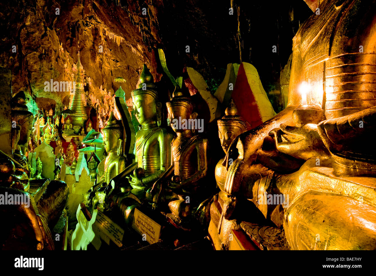 Myanmar (Burma), Shan State, Pindaya, caves Shwe Umin contain more than ...