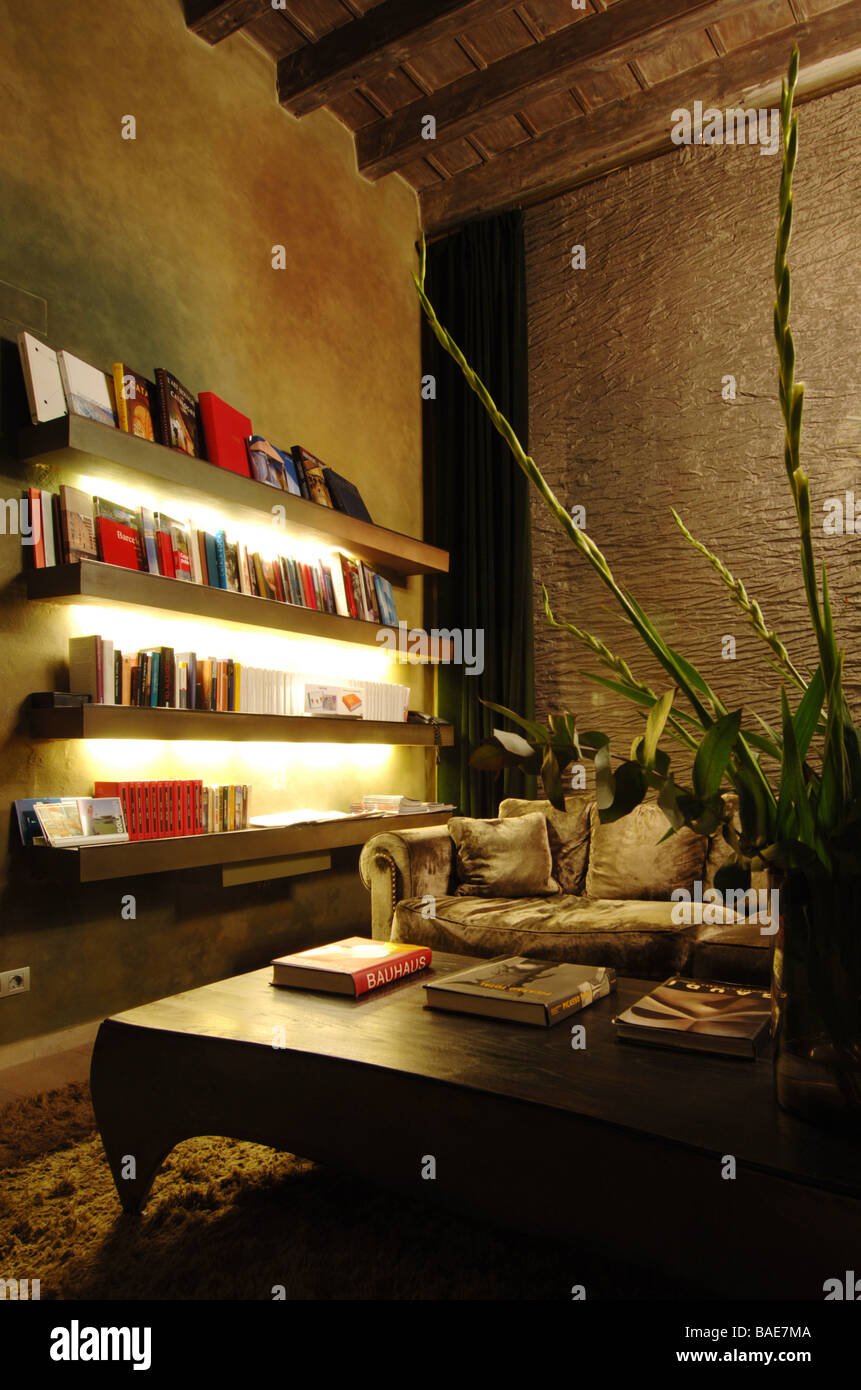 Reading room, Neri Hotel, Barcelona, Spain, Europe Stock Photo - Alamy