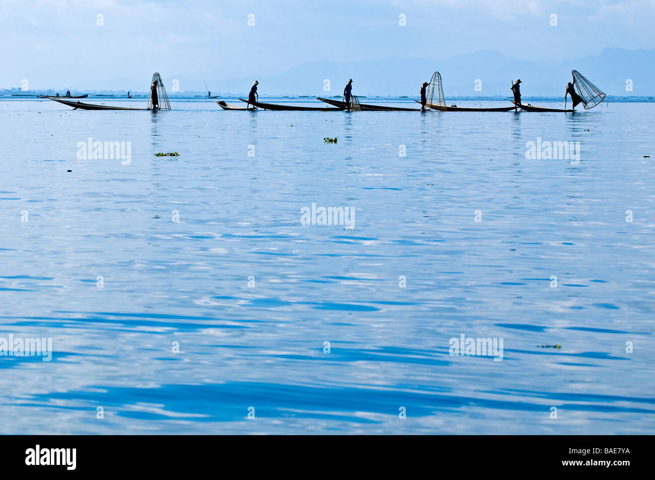 Myanmar (Burma), Shan State, Inle Lake, fishermen U Tun Yin, Maung Htwe ...