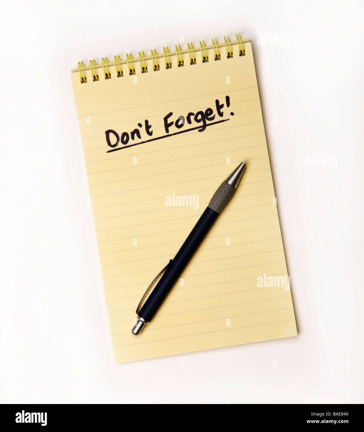 Reminder Note Pad Stock Photo - Alamy