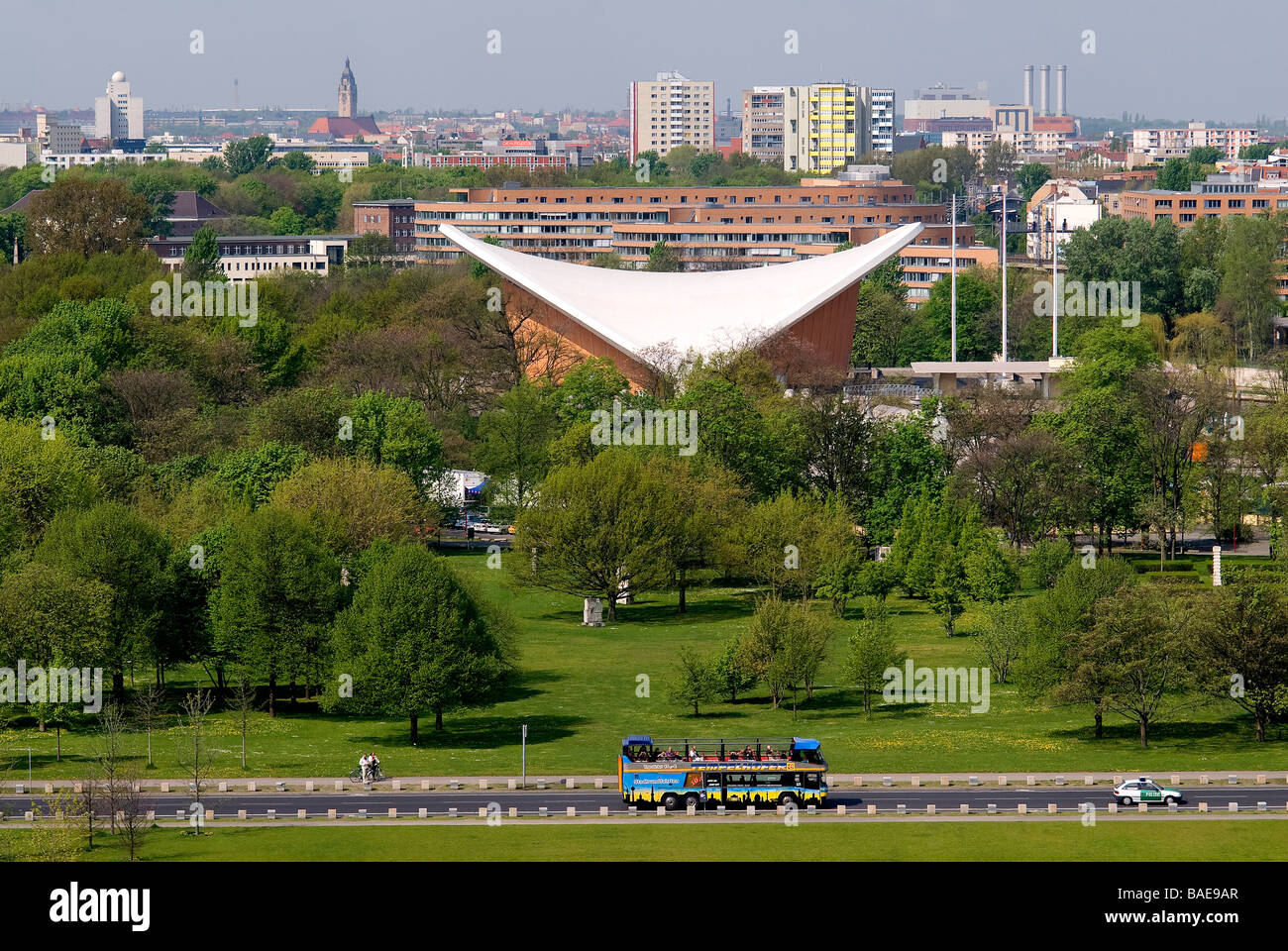 Germany, Berlin, view through the Reichstag dome, Tiergarten and House ...