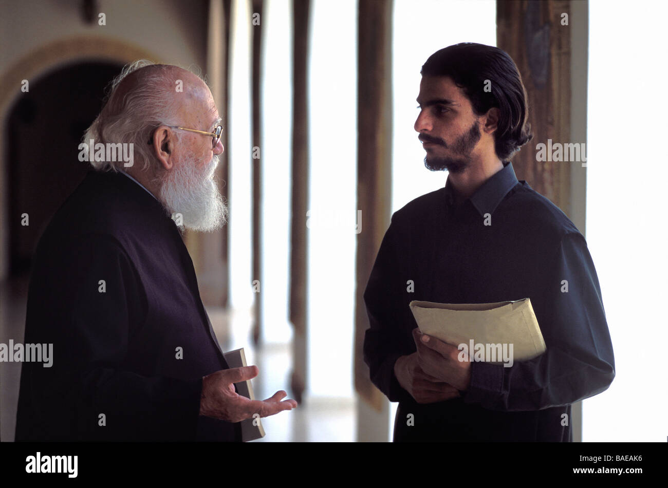 Cyprus, Troodos Region, Monastery of Kykko, orthodox monks Stock Photo ...