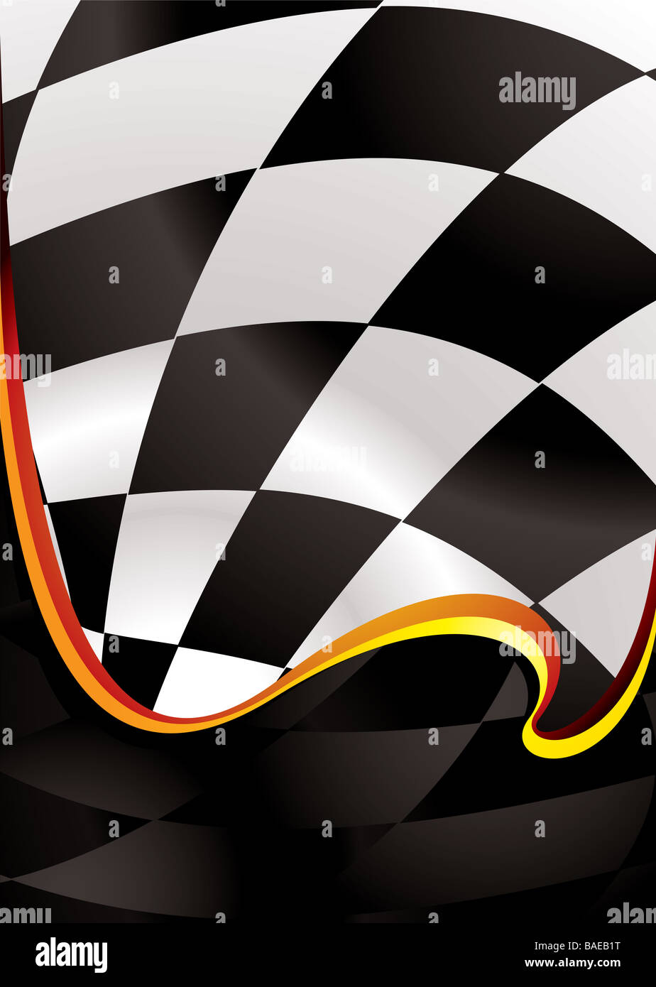 checkered flag background with wave effect and room to add copy Stock ...