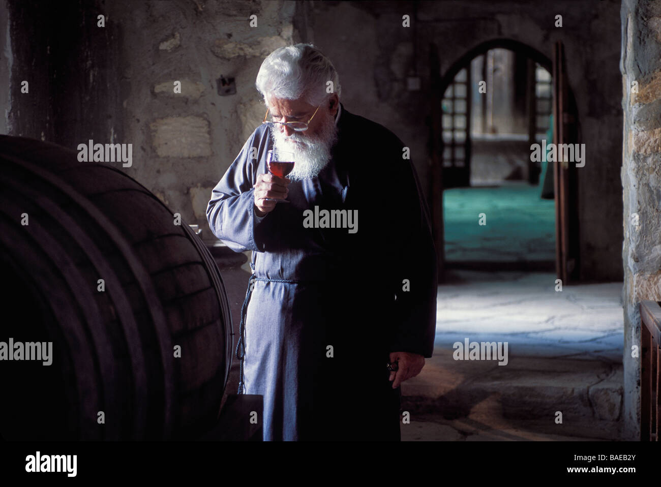 Cyprus, Pafos District, Monastery of Chrysoroyiatissa, Father Dyonisos ...