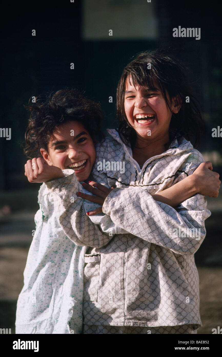 Egypt, Cairo, little girls laughing Stock Photo - Alamy