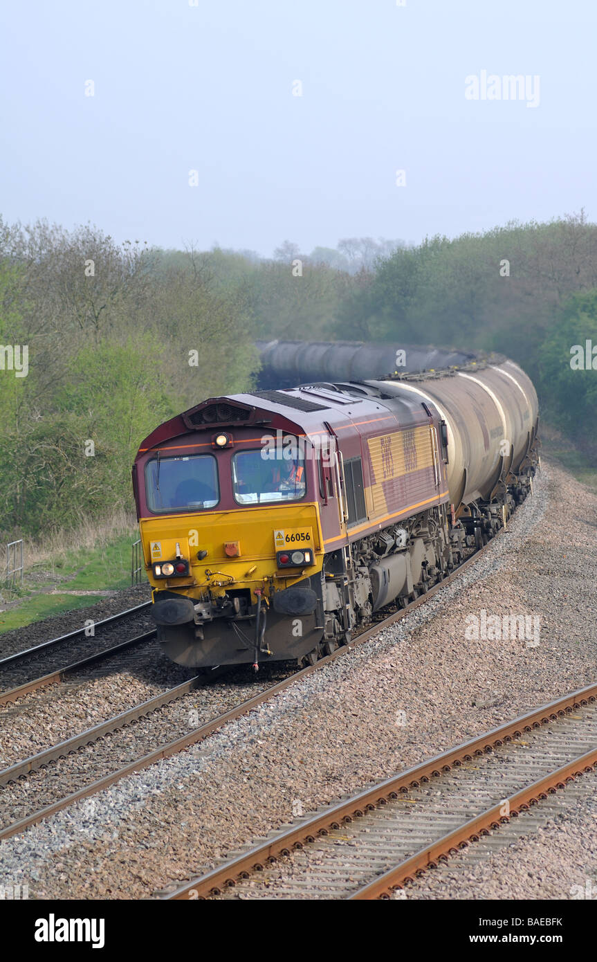 EWS oil train, Warwickshire, UK Stock Photo - Alamy
