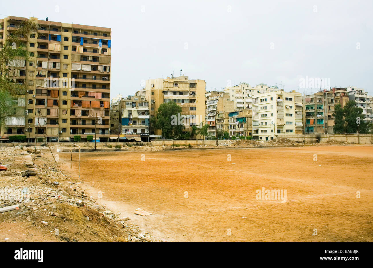 Palestinian refugee camp playing field, Shatila, Lebanon Stock Photo ...