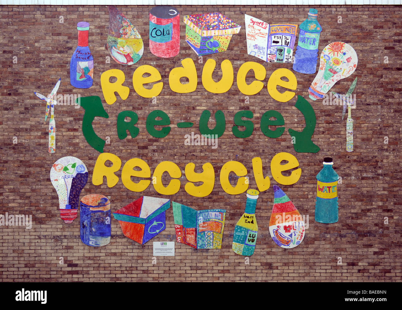 Reduce re use recycle mural collage spine hi-res stock photography and ...