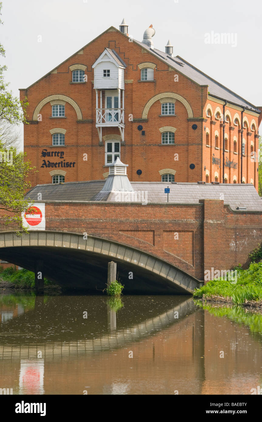 Surrey Advertiser Building By a Brick Bridge Over The River Wey ...
