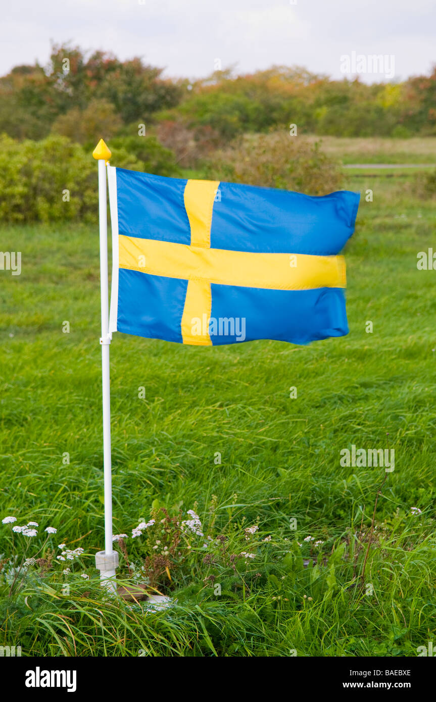 Small Swedish flagpole Stock Photo - Alamy