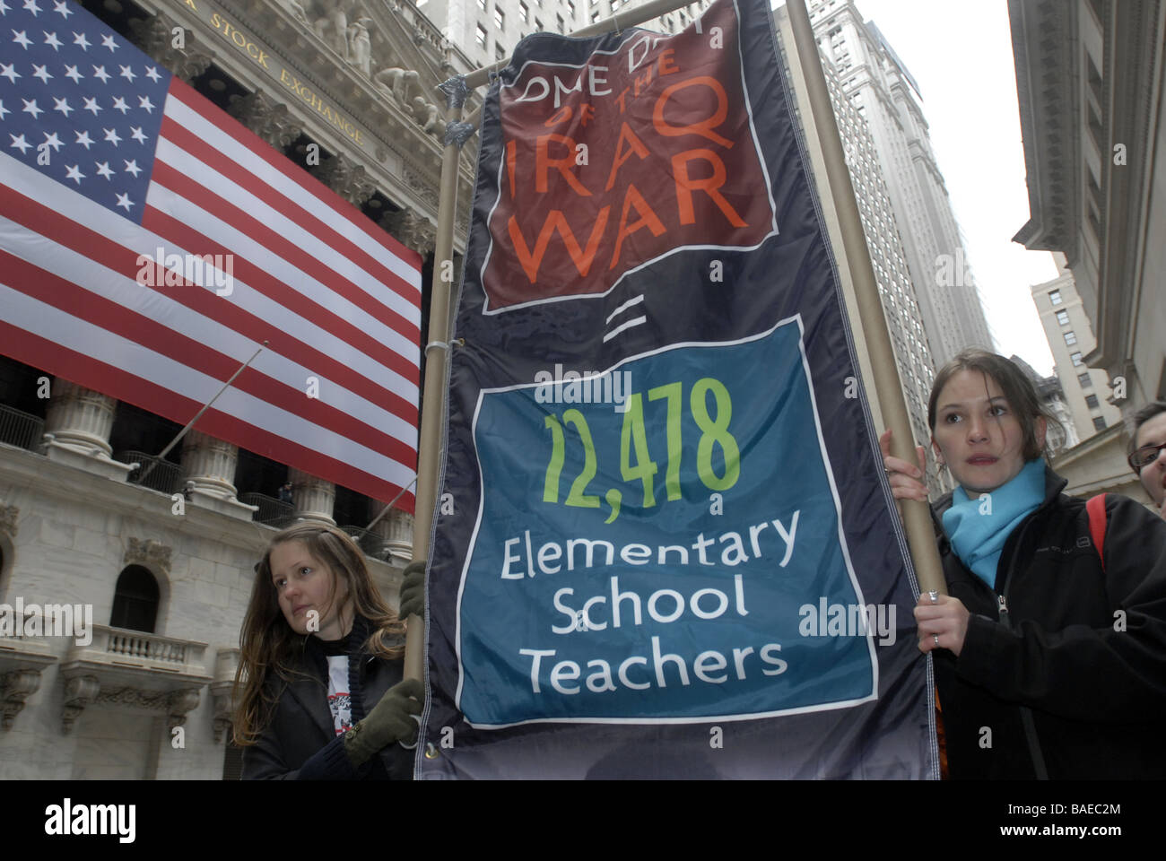 Several thousand peace activists march down Broadway and in front of ...