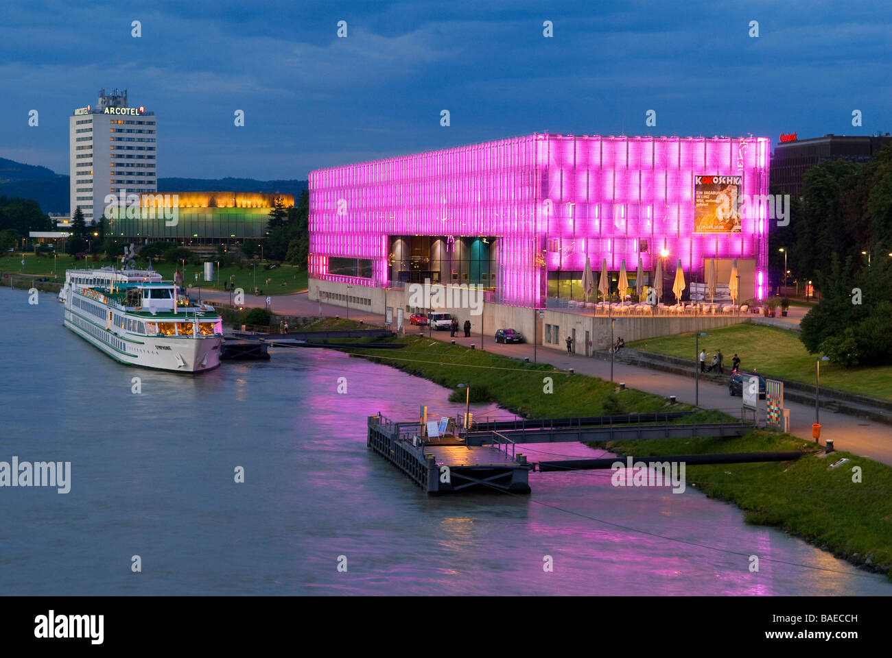 Austria, Linz, Lentos Museum, Modern Art Museum, architects Jorg Weber ...