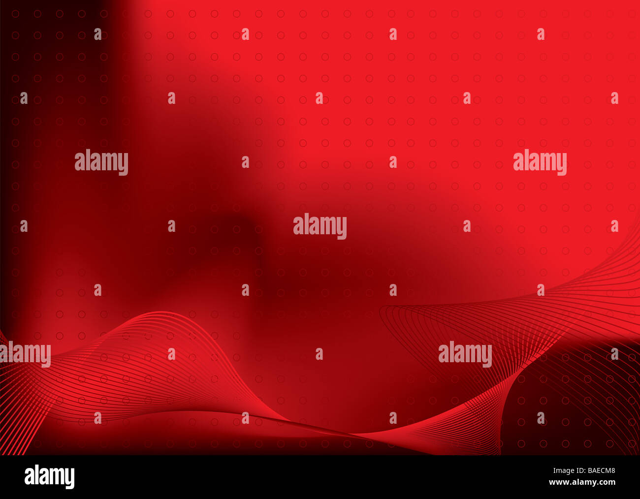 Red hot background with flowing wave lines and repeating circle design ...