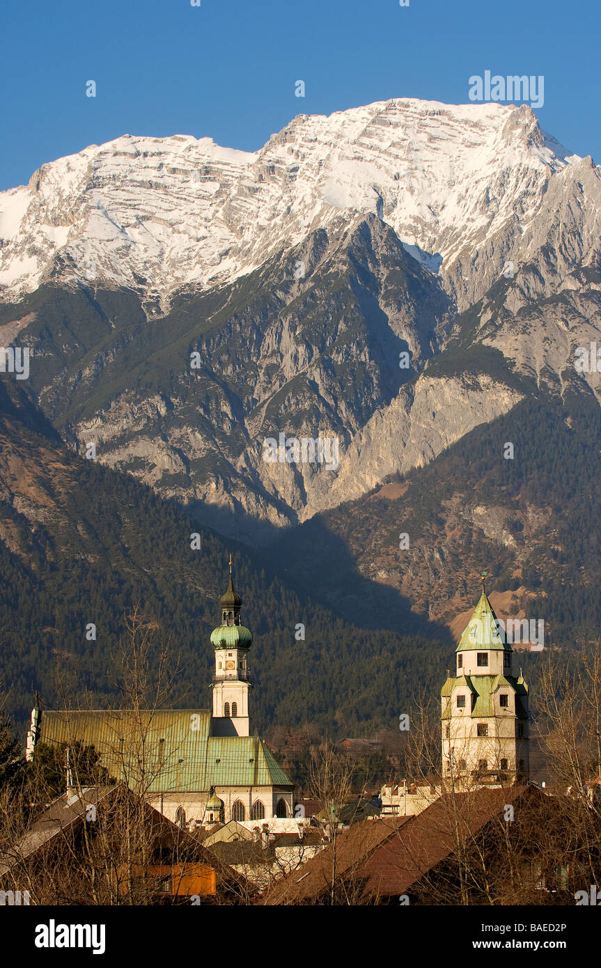Austria, Tyrol, Hall in Tirol, medieval town, the church and ...