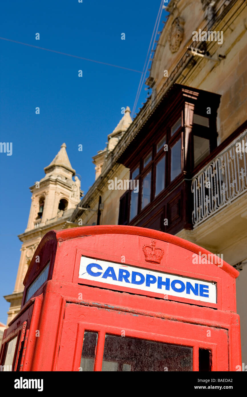 Malta, South Coast, Marsaxlokk, telephone box Stock Photo - Alamy