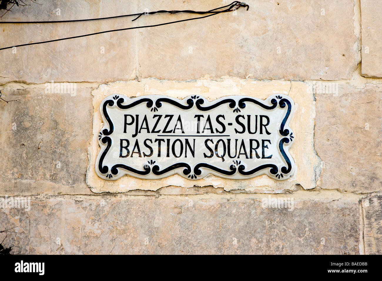 Malta, Mdina, street sign Stock Photo - Alamy