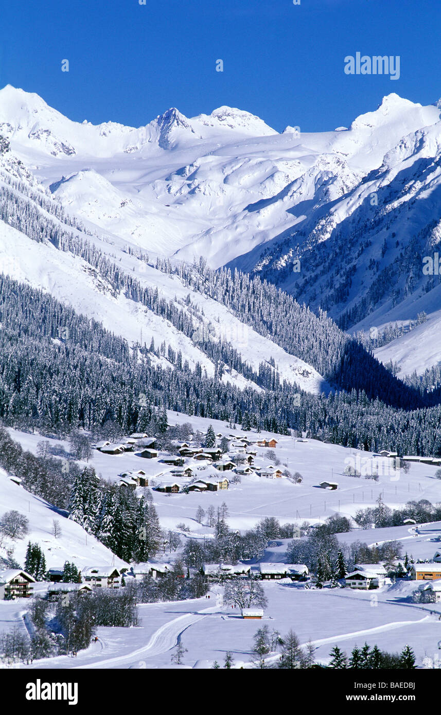 Switzerland, canton of Grisons, Klosters, general view on Klosters ...