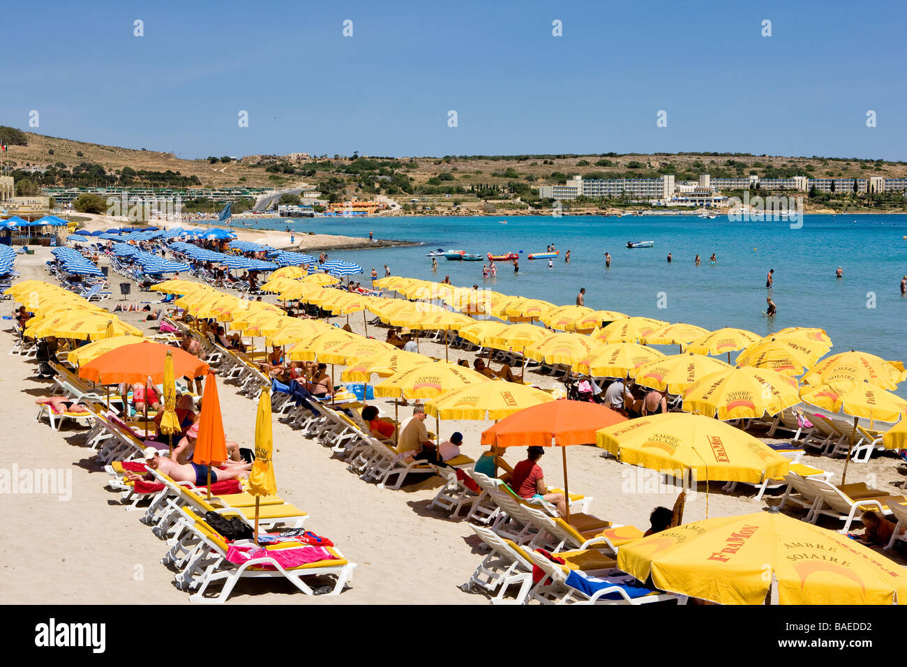 Malta, Mellieha Bay, the beach Stock Photo - Alamy