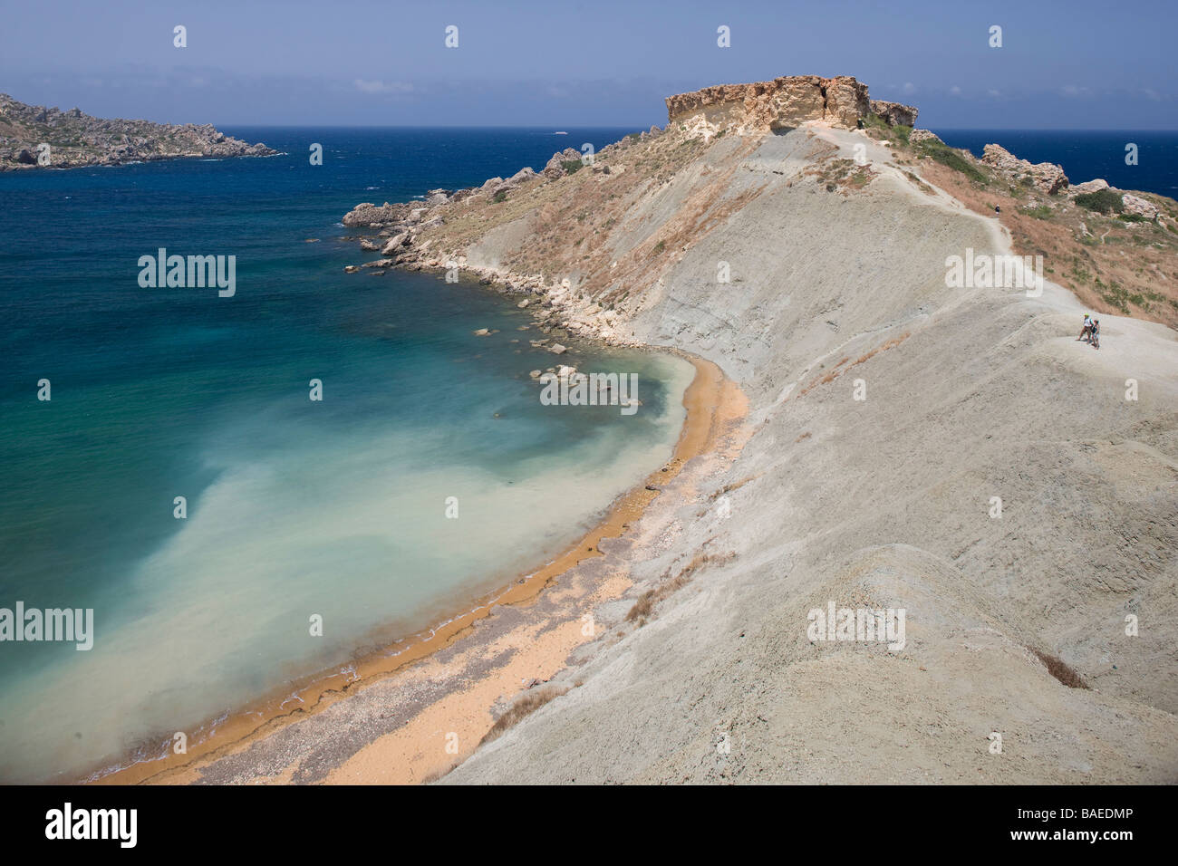 Malta, Marfa Peninsula, beach of Ghajn Tuffieha Stock Photo - Alamy