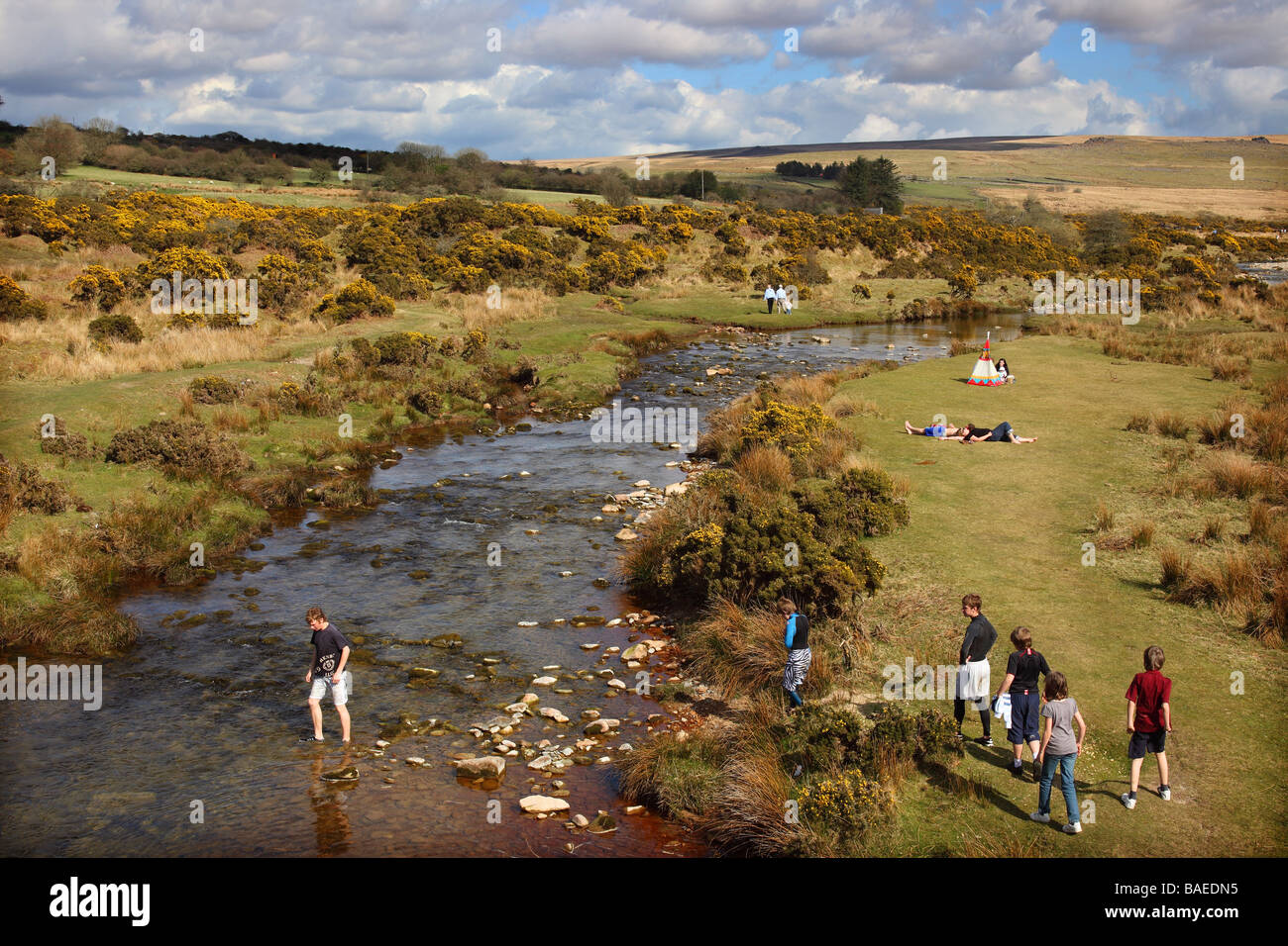 River Plym seen from Cadover Bridge on Dartmoor, Devon, England Stock ...