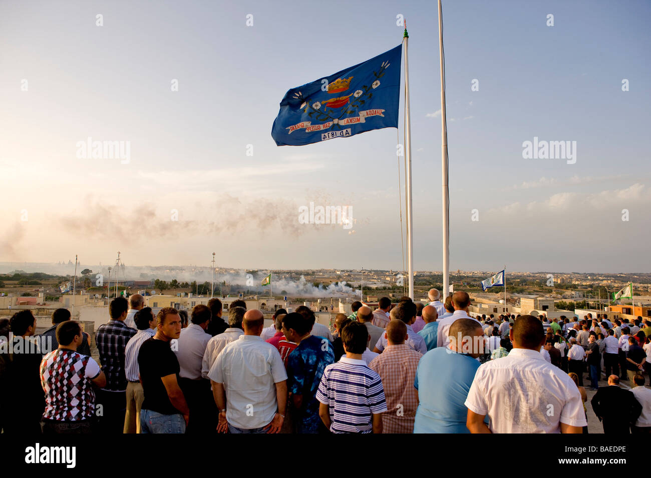 Malta, the Center, Ghaxaq, the annual festa of the village, the fire ...