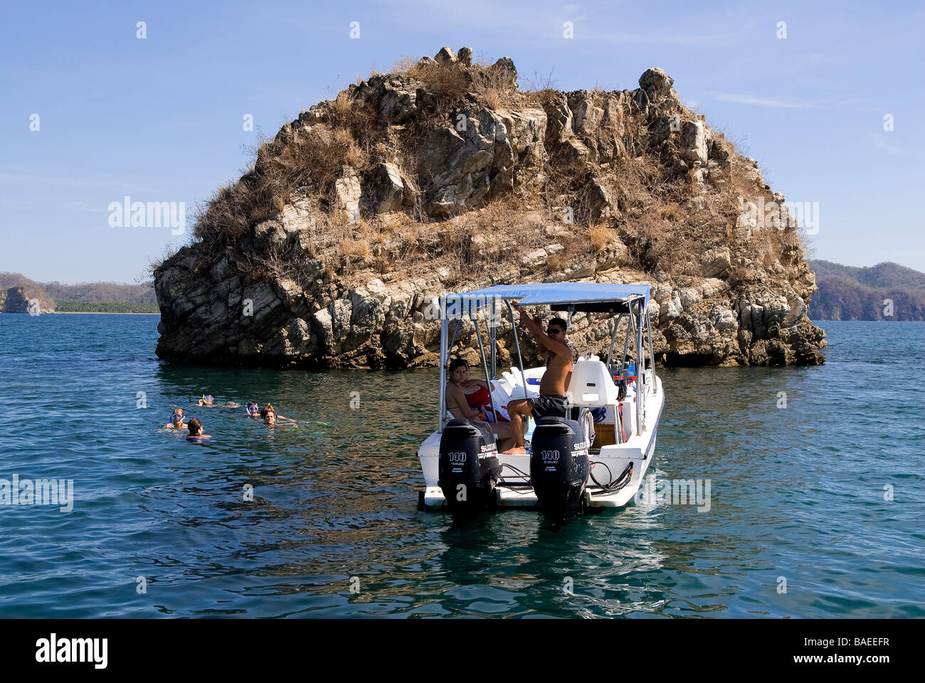 Costa Rica, Puntarenas Province, snorkeling in front of Tambor and ...