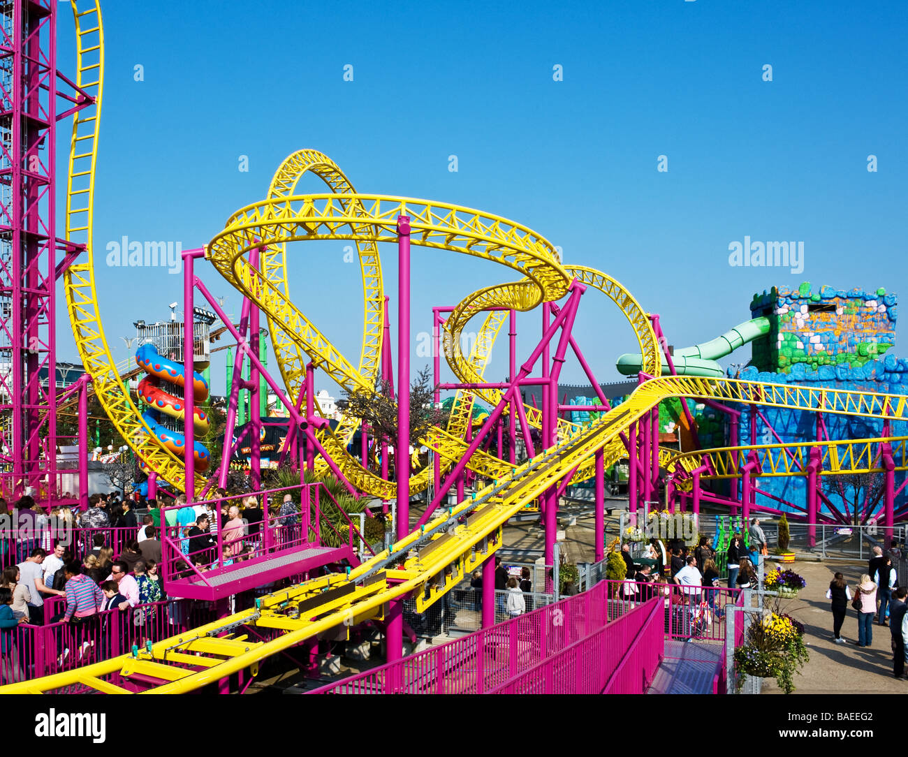 Colourful fairground ride at Southend on Sea in Essex Stock Photo - Alamy