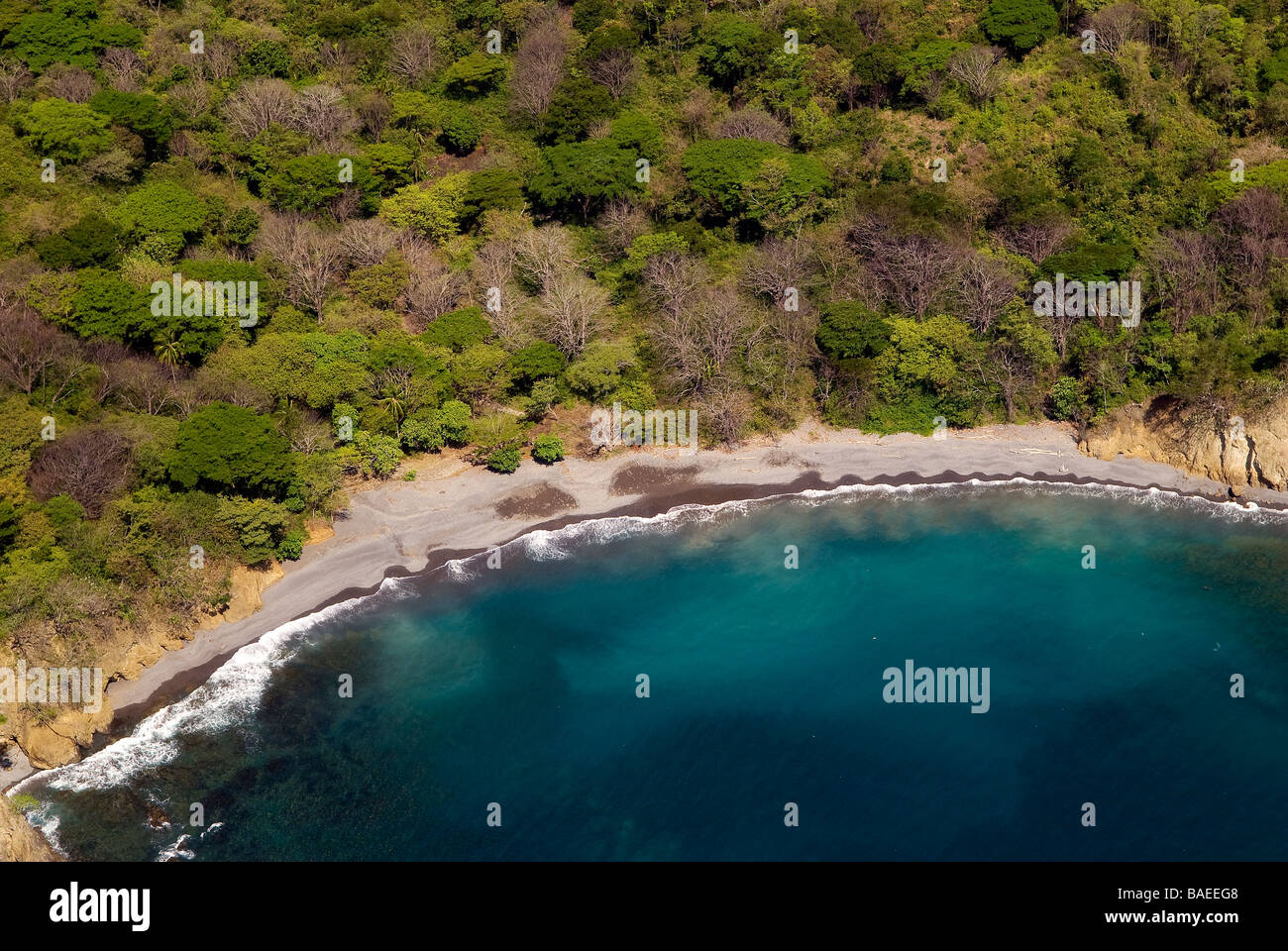 Costa Rica, Puntarenas Province, flying over the Nicoya Gulf (aerial ...